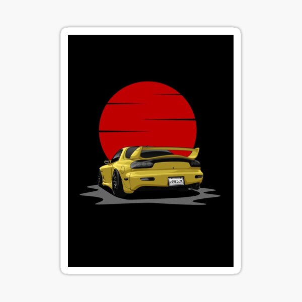 "Mazda rx7 RED SUN" Sticker for Sale by BystonStore | Redbubble