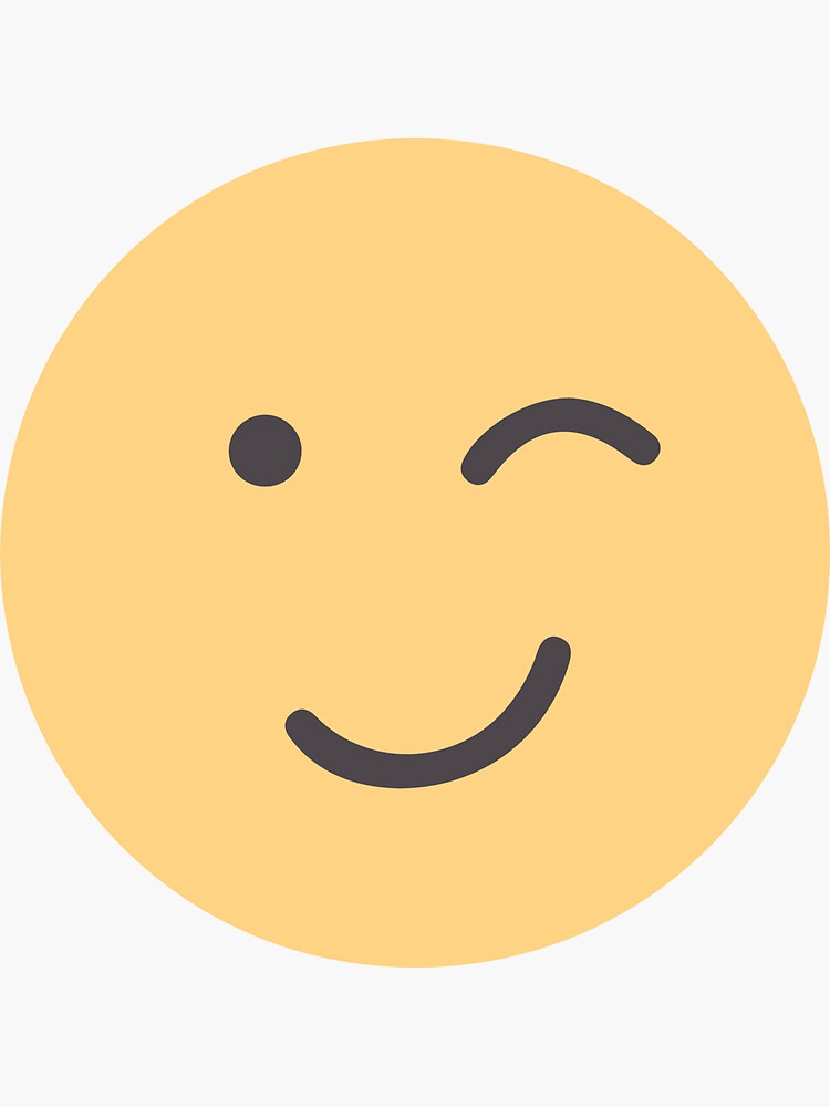 "winking face emoji sticker" Sticker for Sale by mounirShirts | Redbubble