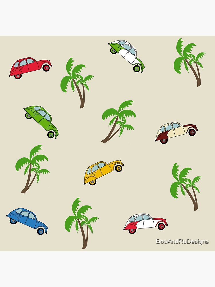 "Vintage 2CV’s on the French Riviera, cream" Sticker for Sale by ...