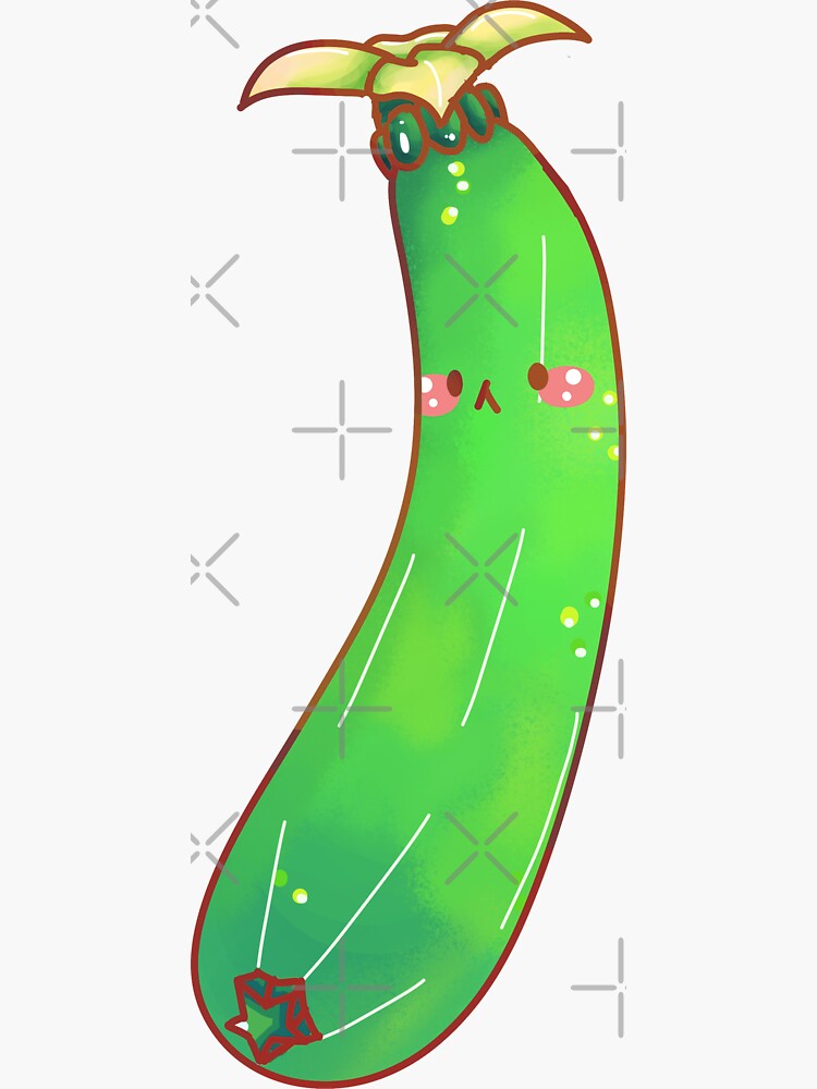 "adorable cute cucumber with kawaii face" Sticker by TheRealBonk ...