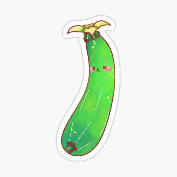"adorable cute cucumber with kawaii face" Sticker by TheRealBonk ...