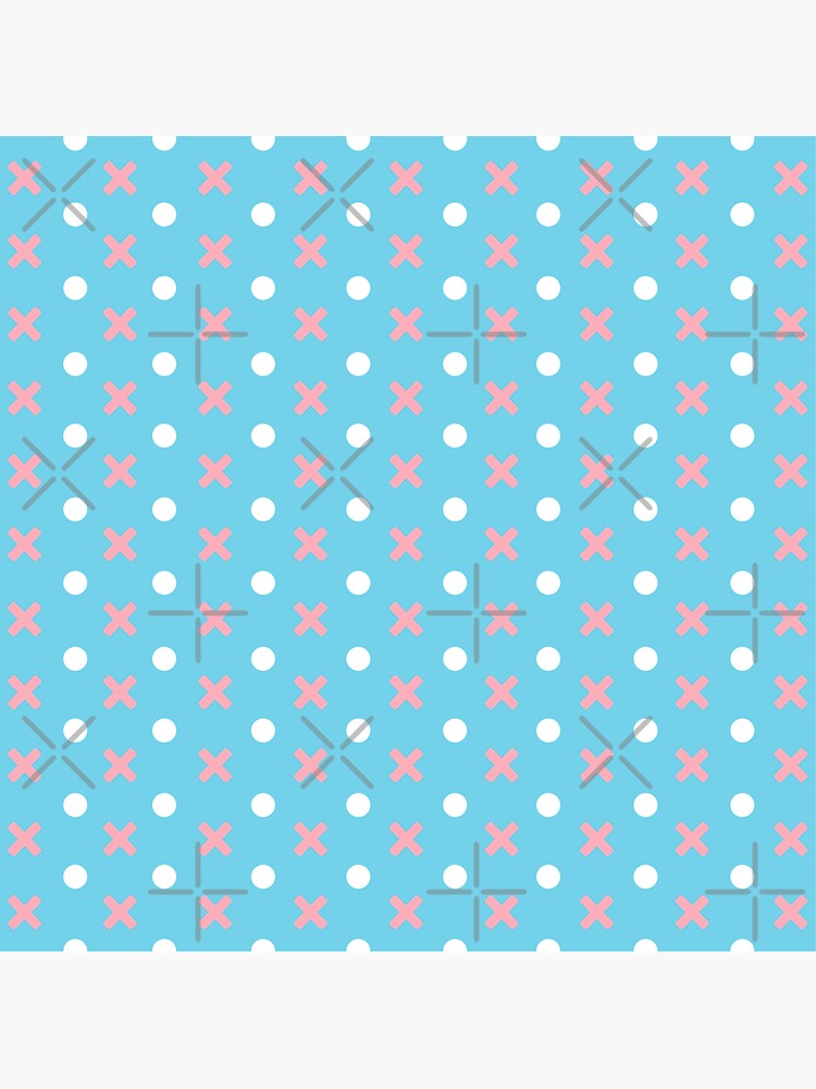 "xo lovely pattern white and pink with the sky blue background" Sticker ...