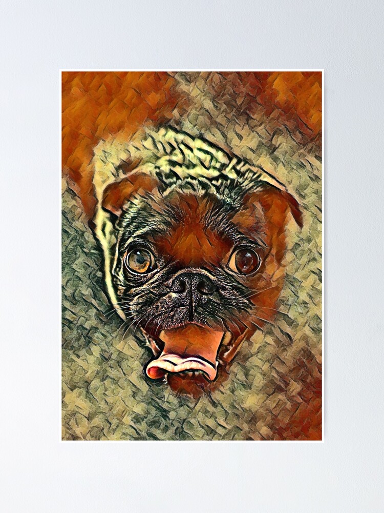 "A colourful pug artwork design. Pug artwork design" Poster for Sale by ...
