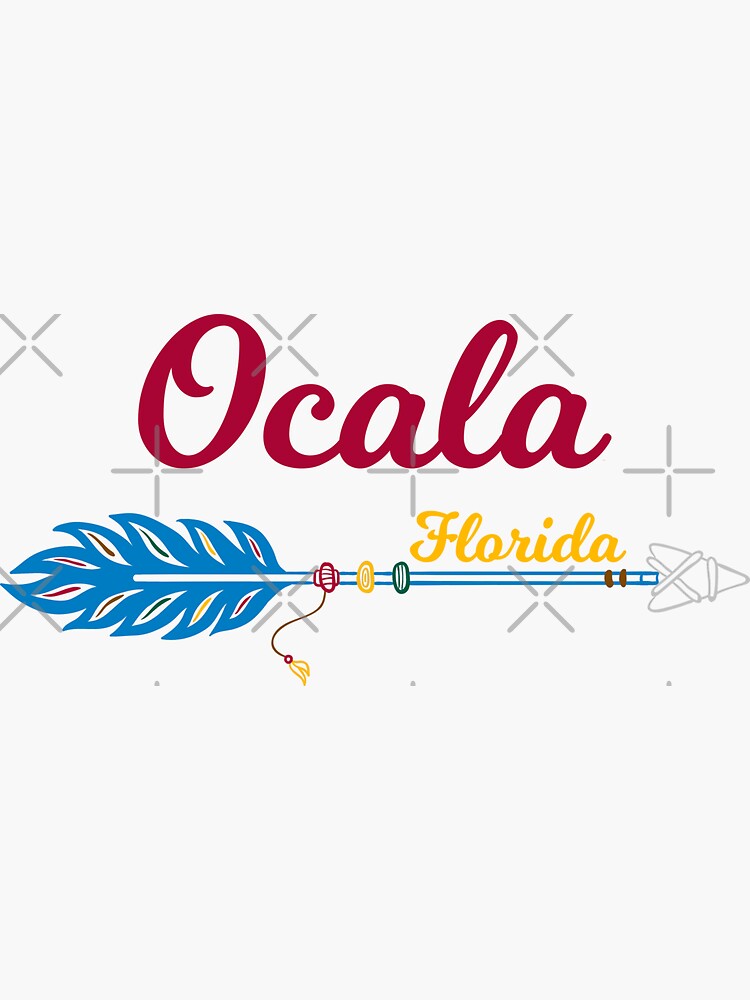 "Ocala Florida Featuring Arrow with Feather" Sticker for Sale by ...