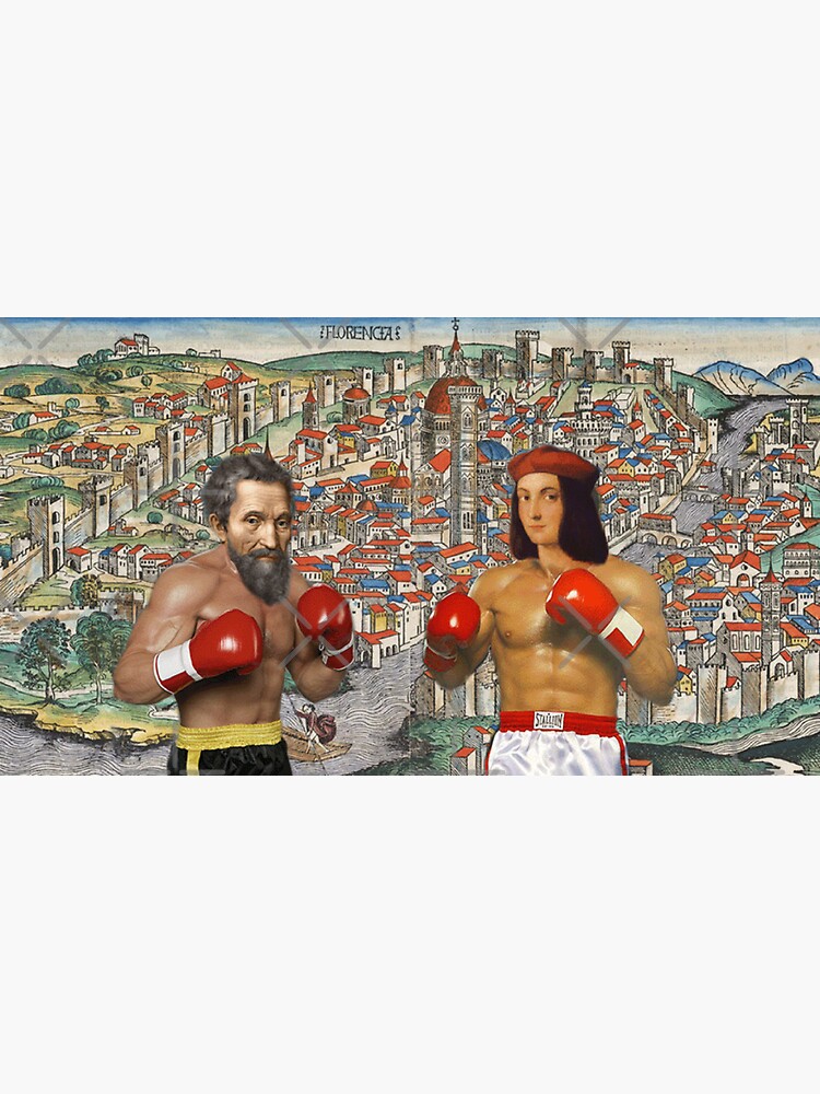 "Michelangelo vs Raphael" Sticker by Mr-Burgher | Redbubble