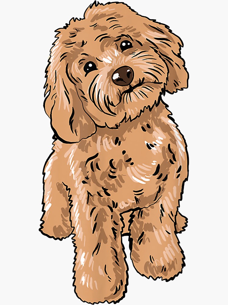 "Cute Cockapoo Dog Illustration Cockapoo Owner Love T-Shirt" Sticker ...