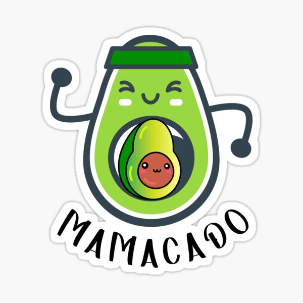"Mamacado , mamacado, vegan, avocado, mom, cute avocado" Sticker for ...