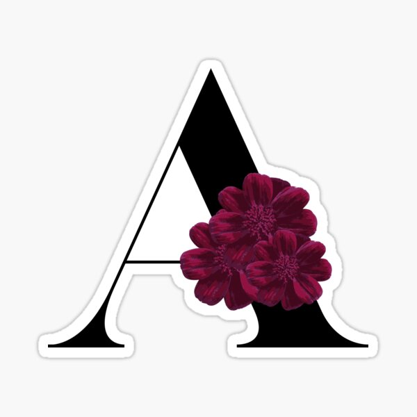 "letter A floral red" Sticker by Tbtworld | Redbubble