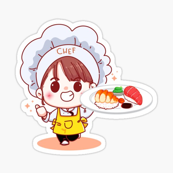 "Sushi Chef" Sticker for Sale by kawaiistudio | Redbubble