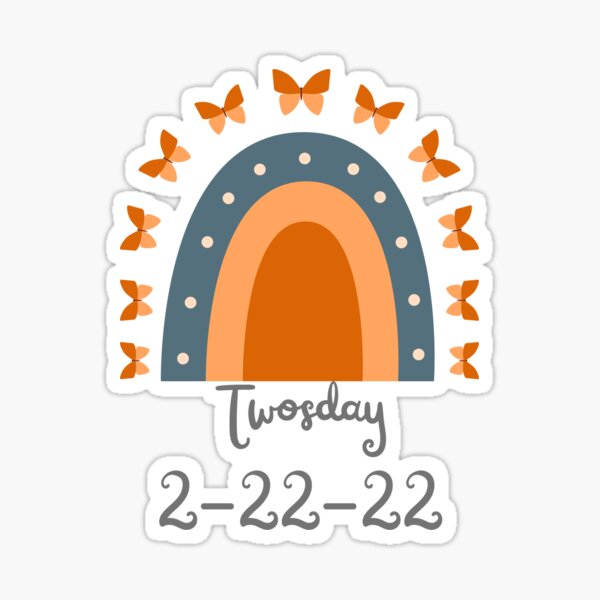 "Boho Twosday 2/22/22" Sticker for Sale by MihlaCreations | Redbubble