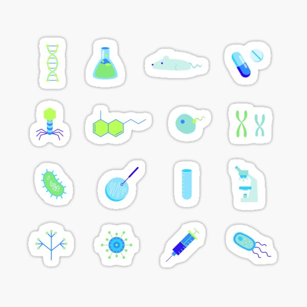 "biotechnology microbiology biology set" Sticker for Sale by indiVisibl ...