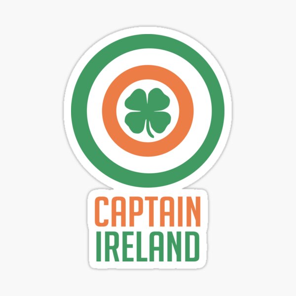 "Captain Ireland – America, Shield" Sticker by fandemonium | Redbubble
