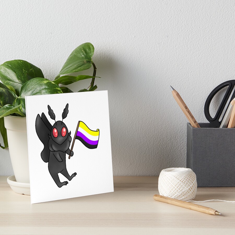 "Mothman non binary pride flag " Art Board Print by Megikyu | Redbubble