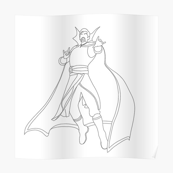 "Dr. Strange Supreme Outline | Multiverse of Madness" Poster for Sale ...