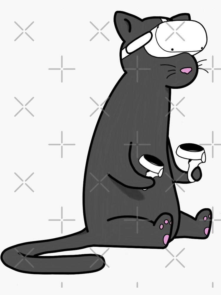 "Grey VR Cat" Sticker for Sale by bobertk0309 | Redbubble