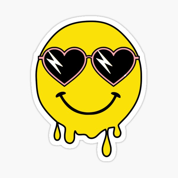 "drippy smiley face" Sticker by Manishach | Redbubble