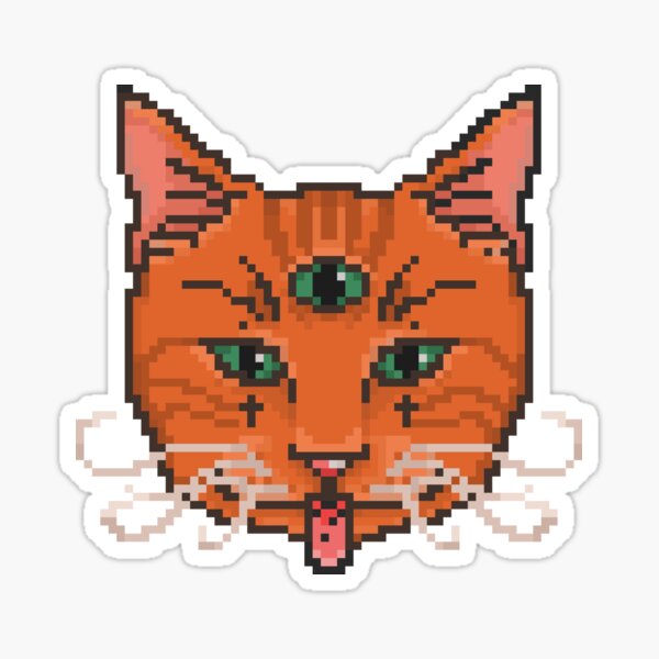 "Pixel Cat" Sticker for Sale by kerry-a-artwork | Redbubble