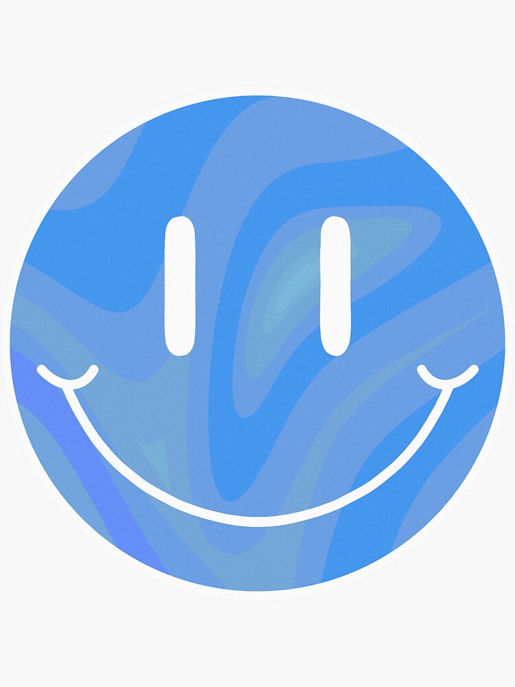 "Blue smiley " Sticker by stickersbyheidi | Redbubble