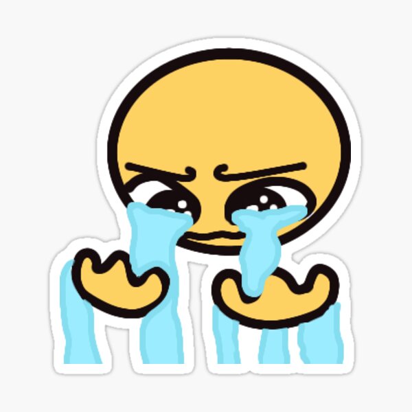 "Confused Crying Emoji" Sticker for Sale by DesignsbyAW | Redbubble