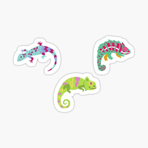 "Cartoon Lizards Pattern" Sticker by ashleyhudson | Redbubble