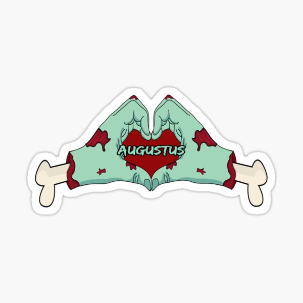 "Augustus Zombie Monster Love Heart Hands " Sticker by pyxiegurl ...