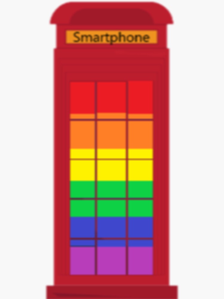 "Old telephone box in rainbow colours" Sticker by Lope-Furiosa | Redbubble