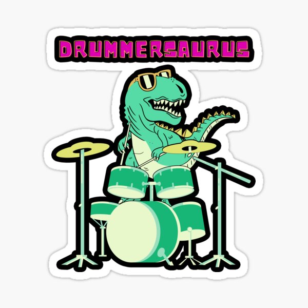 "Drummersaurus - Funny Dinosaurus Drummer T-Rex Cool Retro Vibe ...