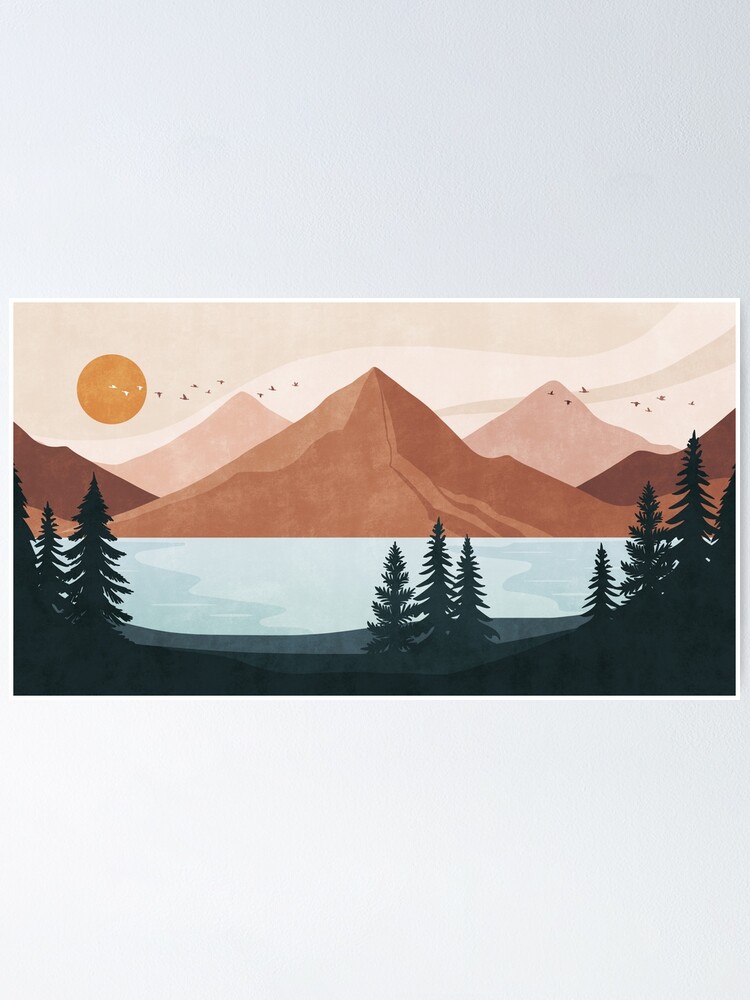"Abstract sunset landscape" Poster by rurudesign | Redbubble