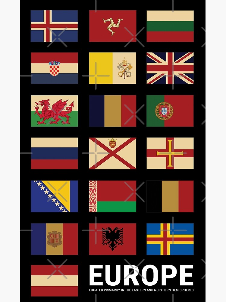 "Europe Country Flags Set" Poster for Sale by KewaleeTee | Redbubble