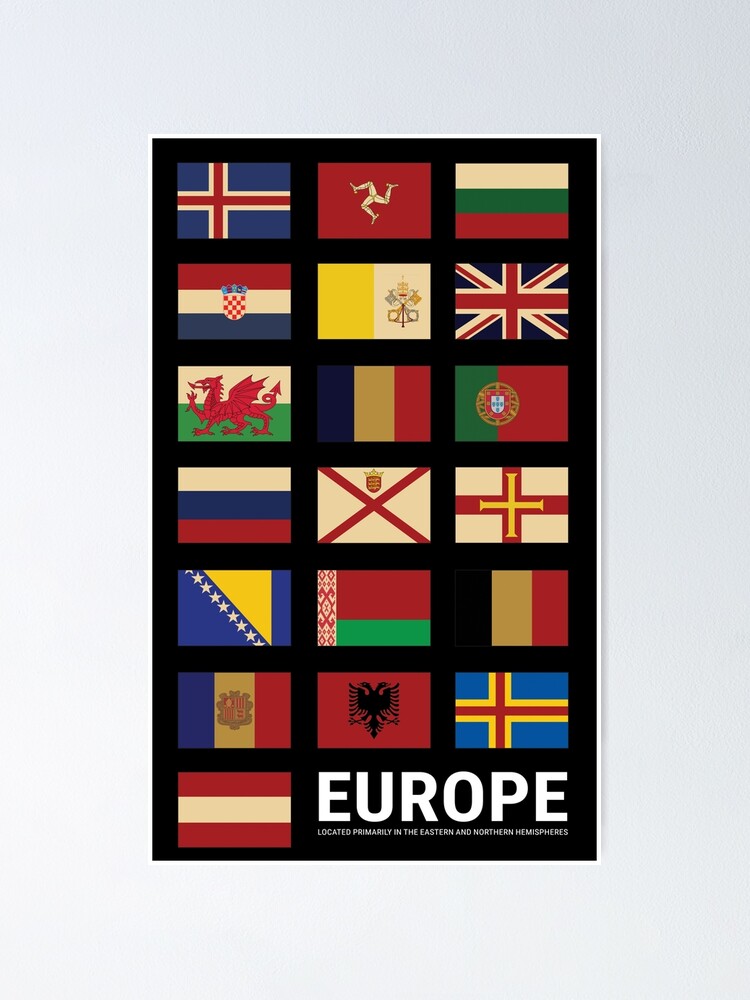 "Europe Country Flags Set" Poster for Sale by KewaleeTee | Redbubble