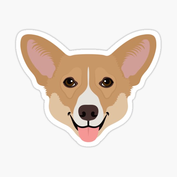"Cute Corgi Face" Sticker for Sale by CuteDogDesigns | Redbubble