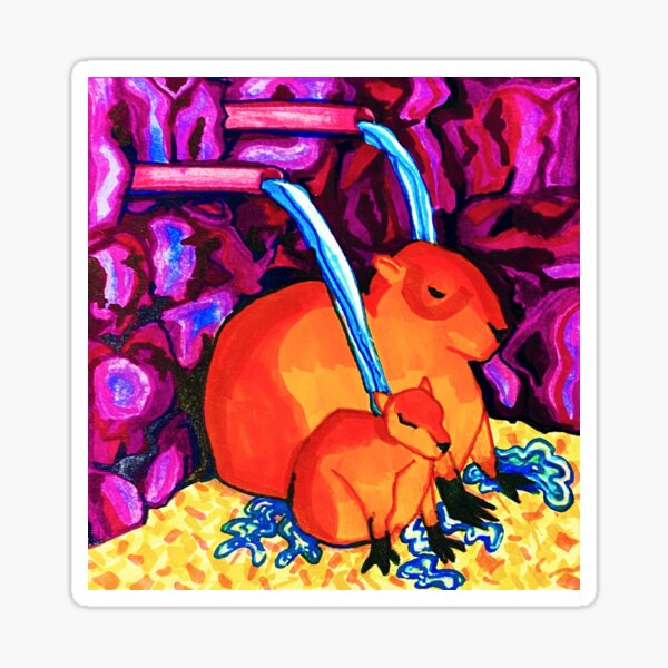 "Capybara bath" Sticker for Sale by Cryptid-arts | Redbubble