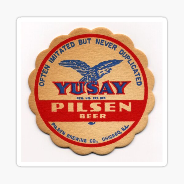 "Yusay Pilsen Beer" Sticker by uniquenostalgia | Redbubble