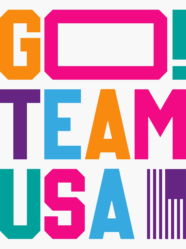 "GO TEAM USA T SHIRT color" Sticker for Sale by Blacksport | Redbubble