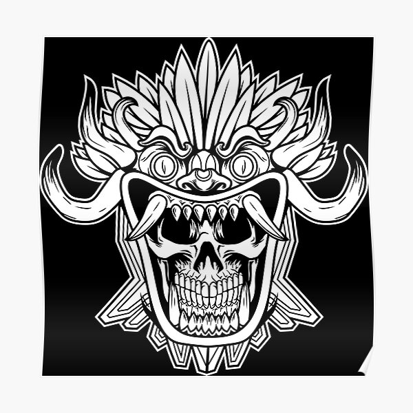 "Tribal monster skull" Poster for Sale by 1DesignDude1 | Redbubble