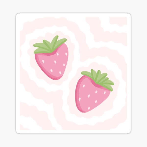 "Pastel strawberries" Sticker for Sale by sarabee13 | Redbubble
