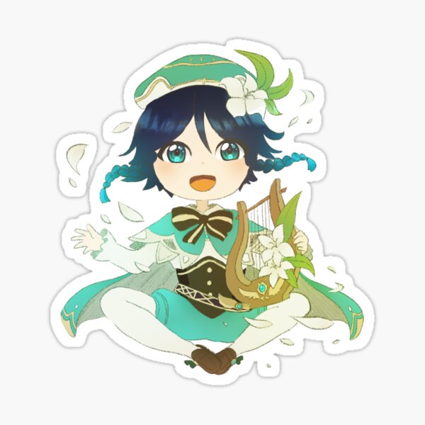 "Venti Chibi" Sticker by FlanBow | Redbubble