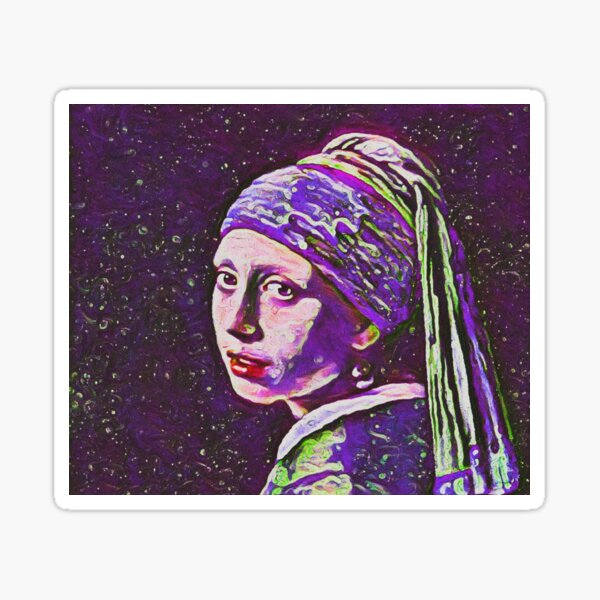 "Girl With A Pearl Earring" Sticker for Sale by timegraf | Redbubble