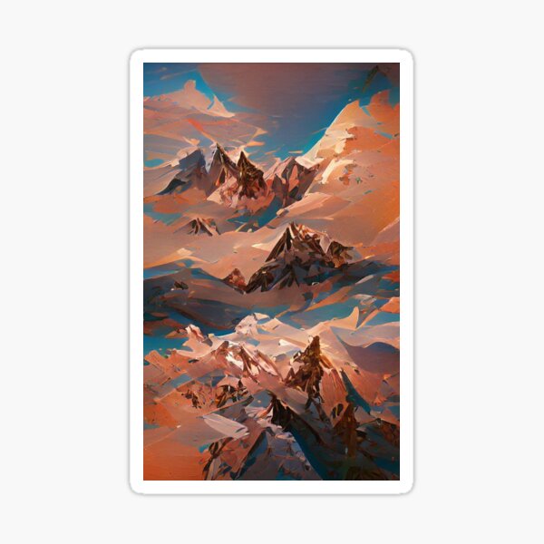 "Mountains Provenance style Art" Sticker by NeuralProd | Redbubble