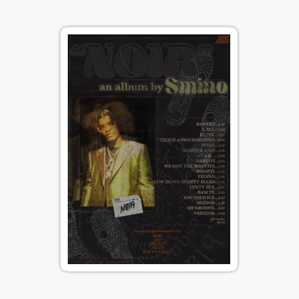"Smino Noir Album Artwork Sticker" Sticker by imanifishe | Redbubble