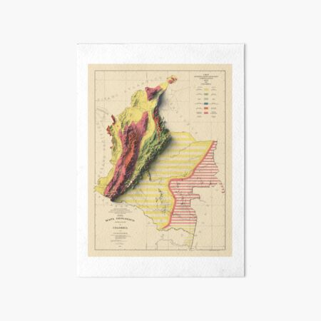Lámina rígida «Mapa de Relieve Geológico de Colombia de 1943 ...
