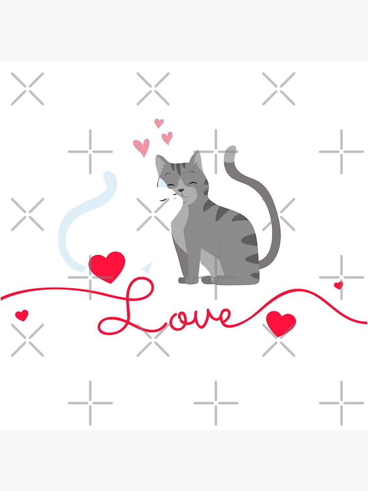 "Cute Adorable Cat Couple Valentine Love Heart Design - Cute ...