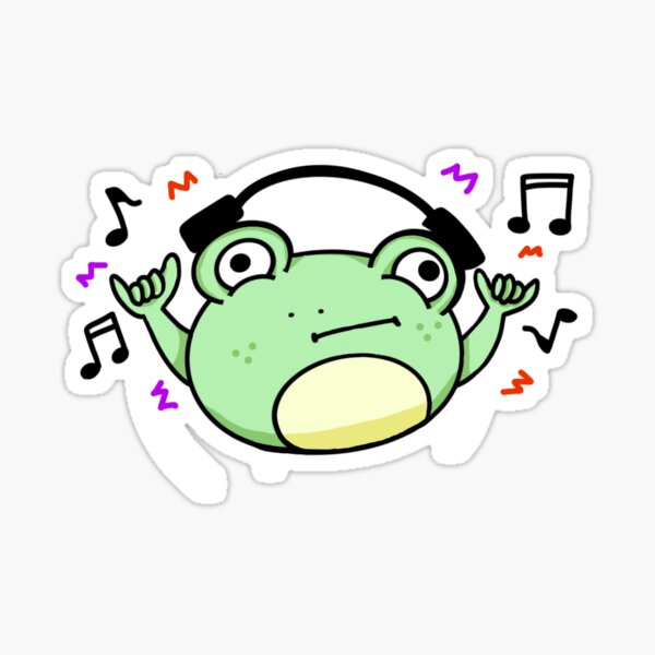 "DJ frog cartoon" Sticker for Sale by kidofboredesign | Redbubble