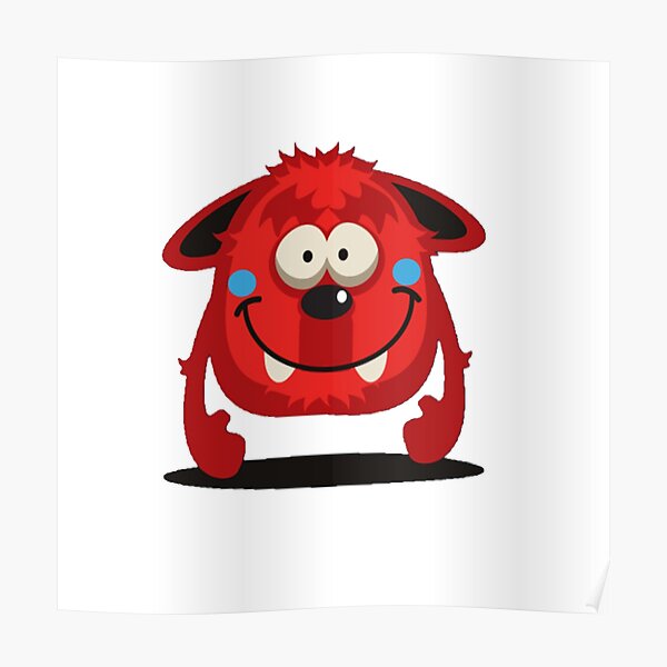 "Cute Red Cartoon Character" Poster for Sale by Fefestore | Redbubble