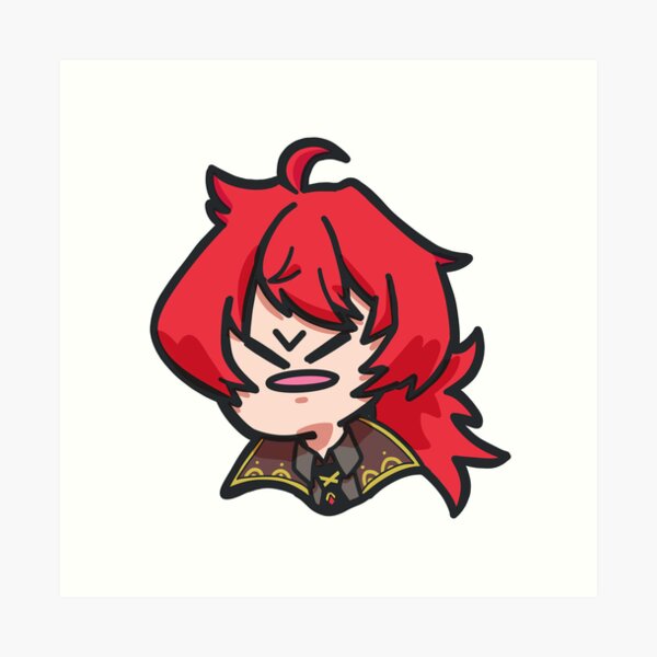 "Diluc Chibi Art (Genshin Impact)" Art Print by Rerobtches | Redbubble