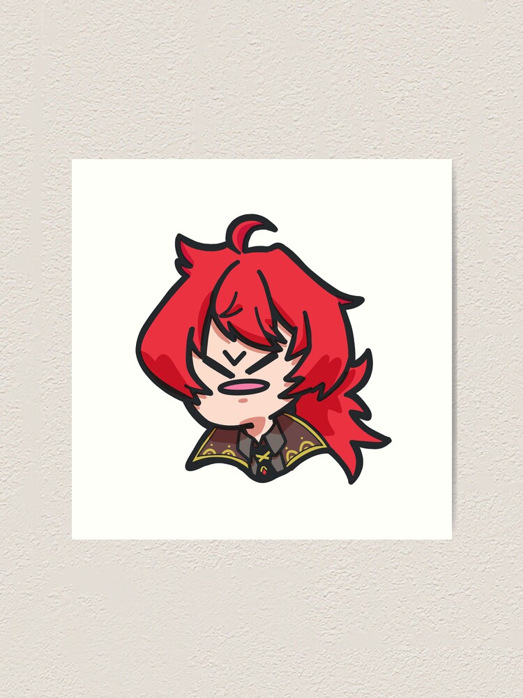 "Diluc Chibi Art (Genshin Impact)" Art Print by Rerobtches | Redbubble
