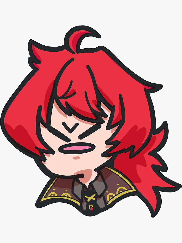 Pegatina «Arte Diluc Chibi (Genshin Impact)» de Rerobtches | Redbubble