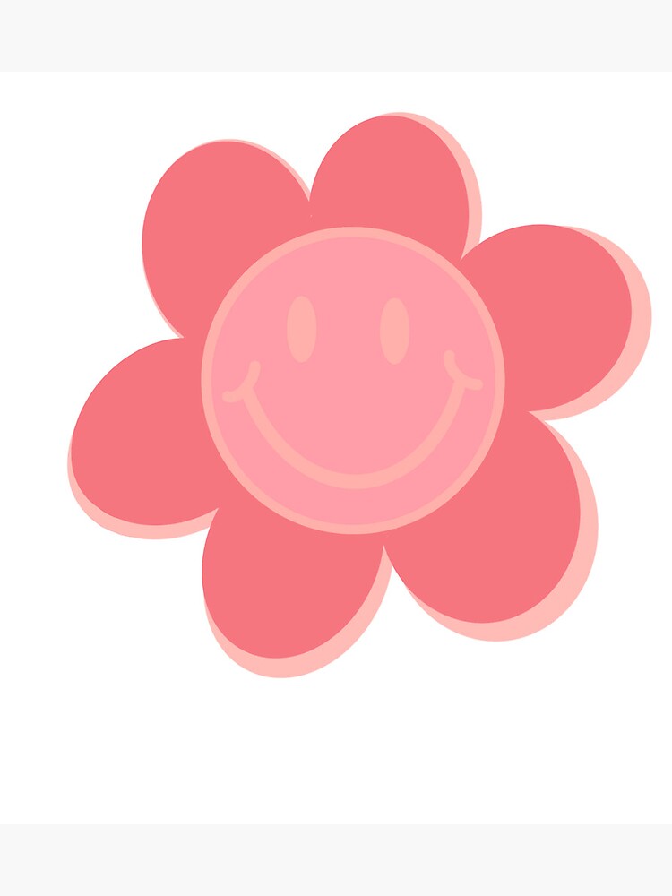 "Pink groovy smiley face flower" Poster for Sale by xxmaitexx | Redbubble