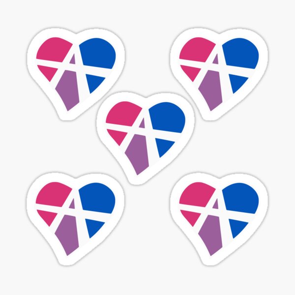 "Relationship Anarchy Heart in Bisexual Pride Flag Colors" Sticker by ...