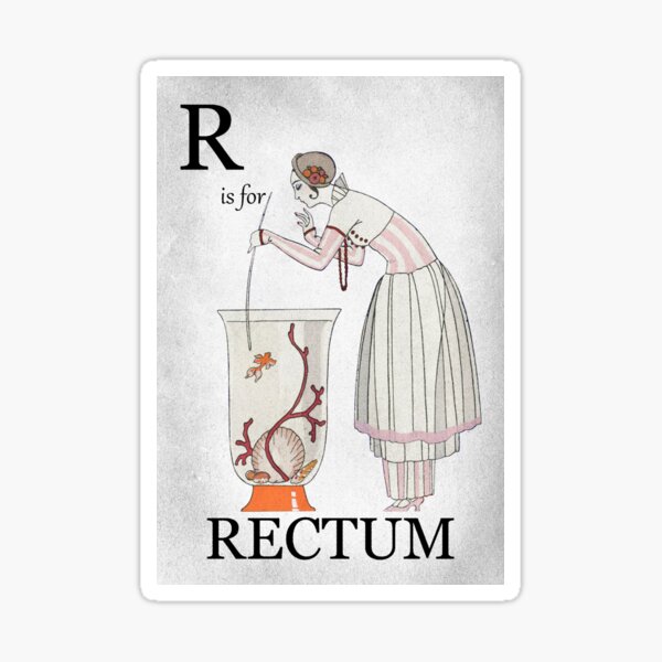 "R is for Rectum" Sticker for Sale by EMidgley | Redbubble